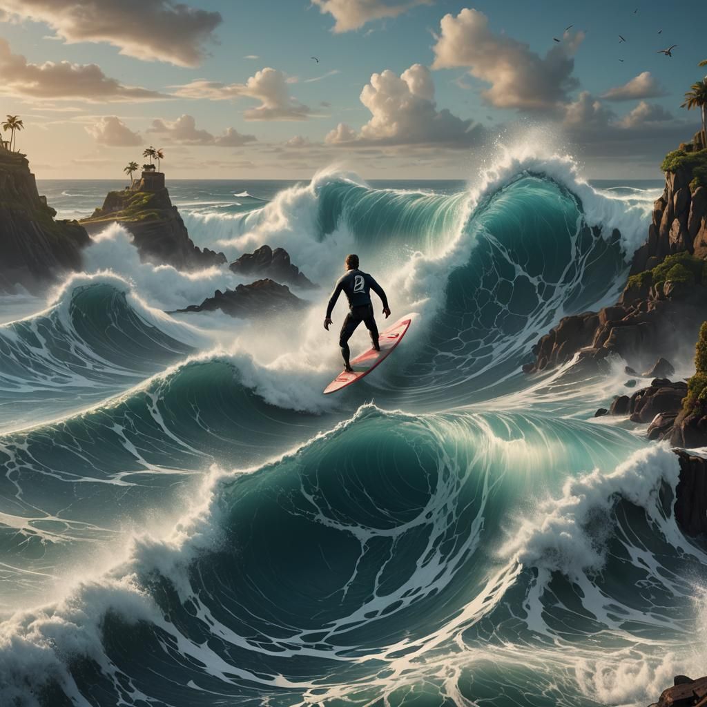 Surfing - AI Generated Artwork - NightCafe Creator