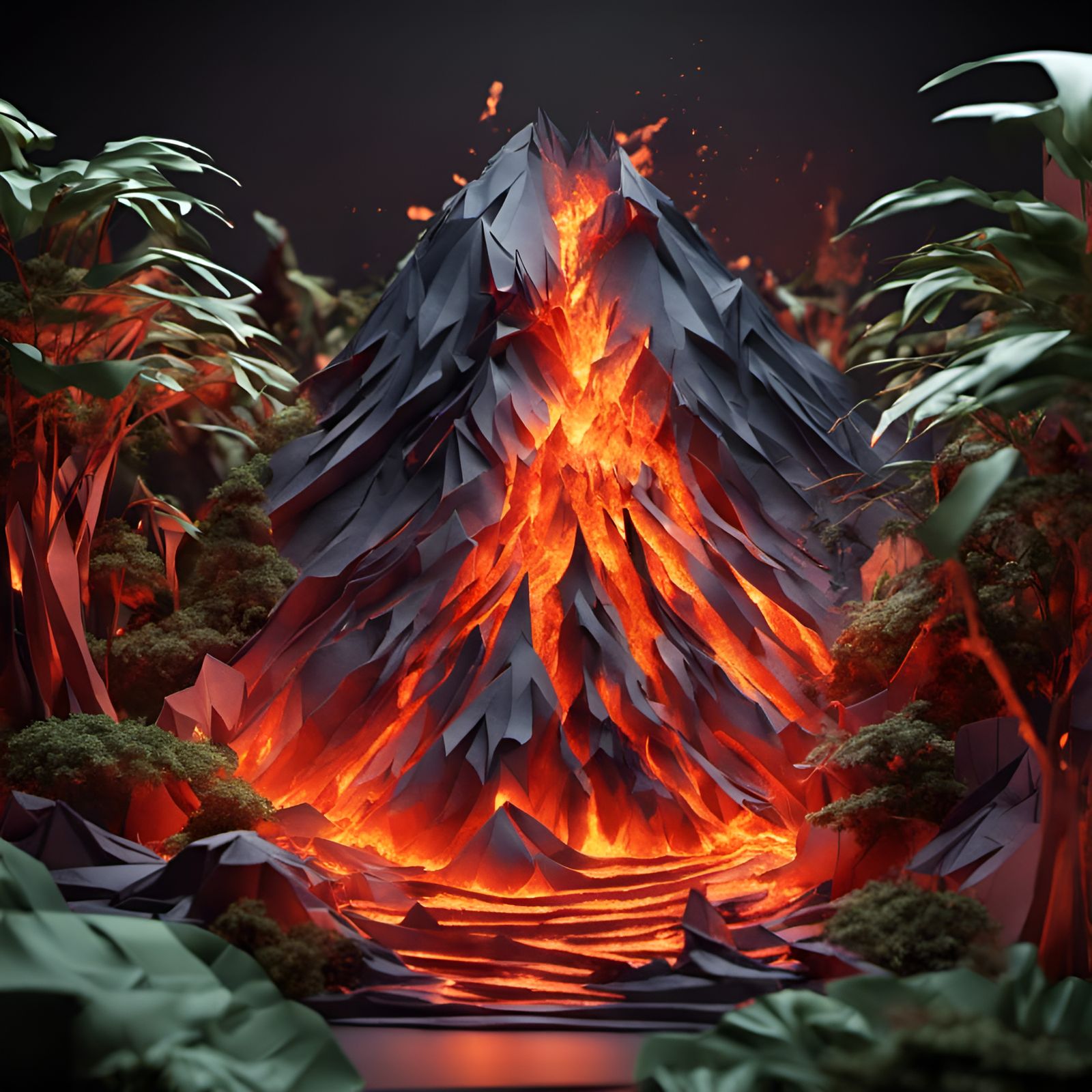 Black Volcano #2 - AI Generated Artwork - NightCafe Creator