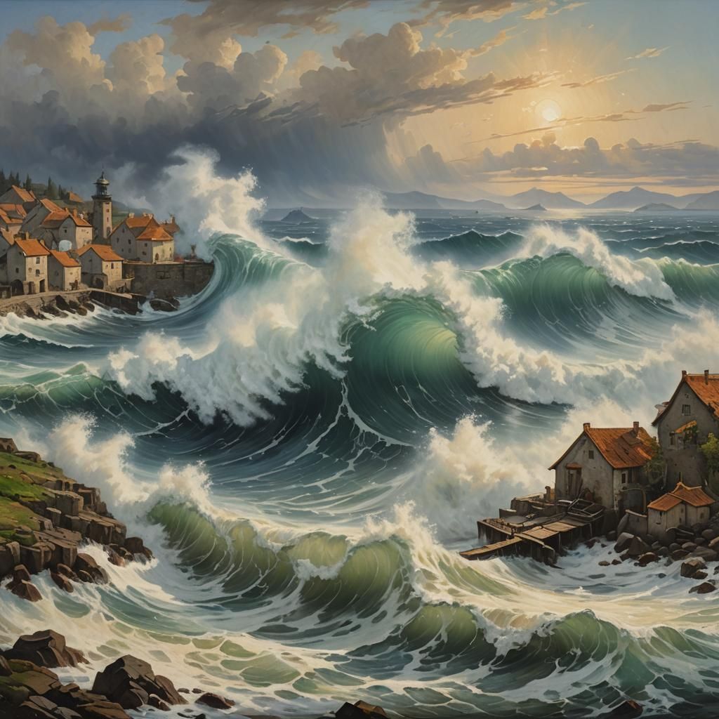 Tsunami - AI Generated Artwork - NightCafe Creator
