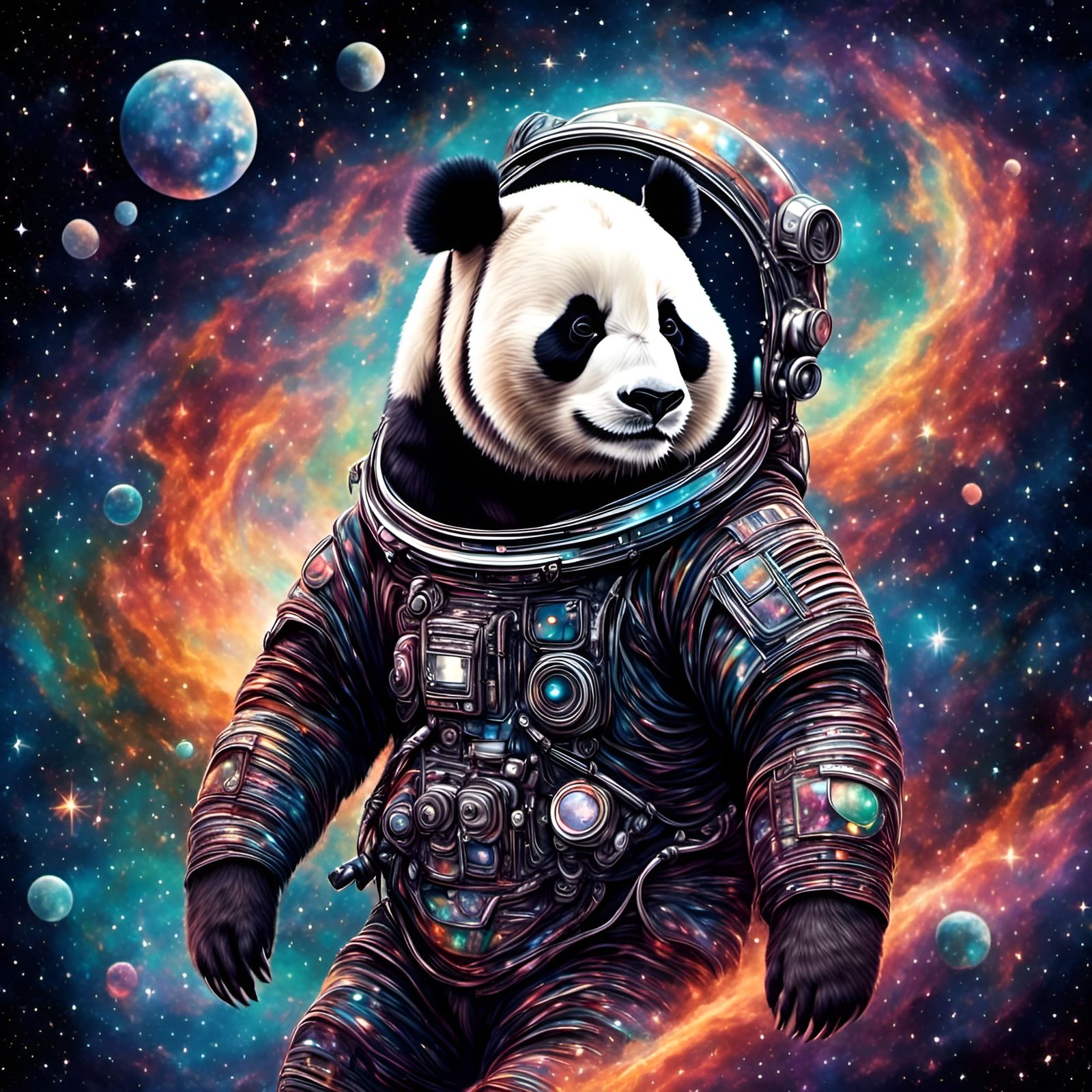 Panda Chillin' In Outer Space - AI Generated Artwork - NightCafe Creator
