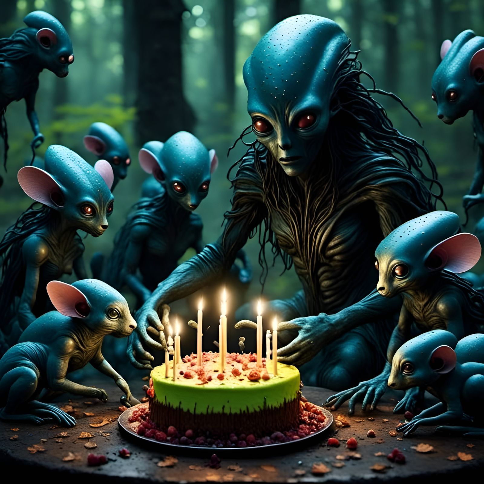Alien Dwarf Cake by My. - AI Generated Artwork - NightCafe Creator