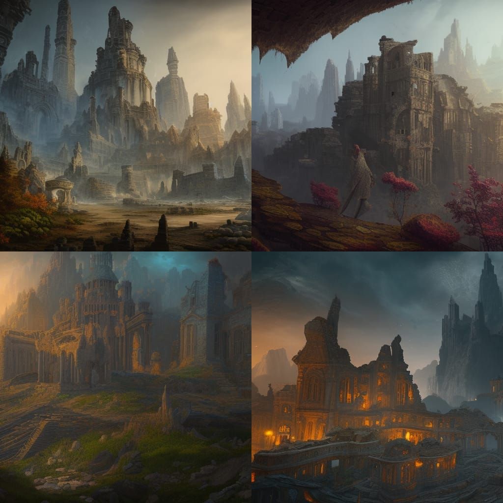 Crumbling ruins - AI Generated Artwork - NightCafe Creator