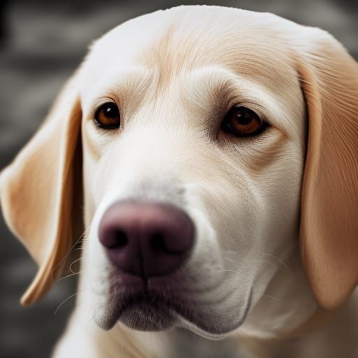 A good yellow lab waiting for its owner to come home. - AI Generated ...