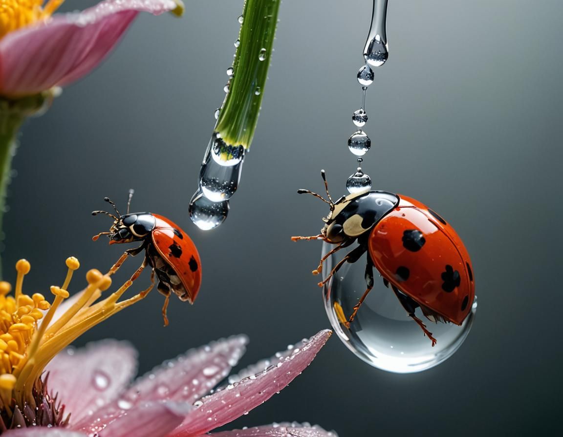Gravity, rain and falling Ladybugs.
