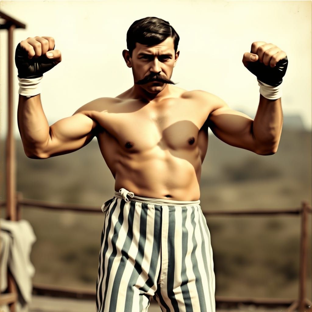 Victorian Pugilist - Victorian Bare-Knuckle Boxer in Classic...