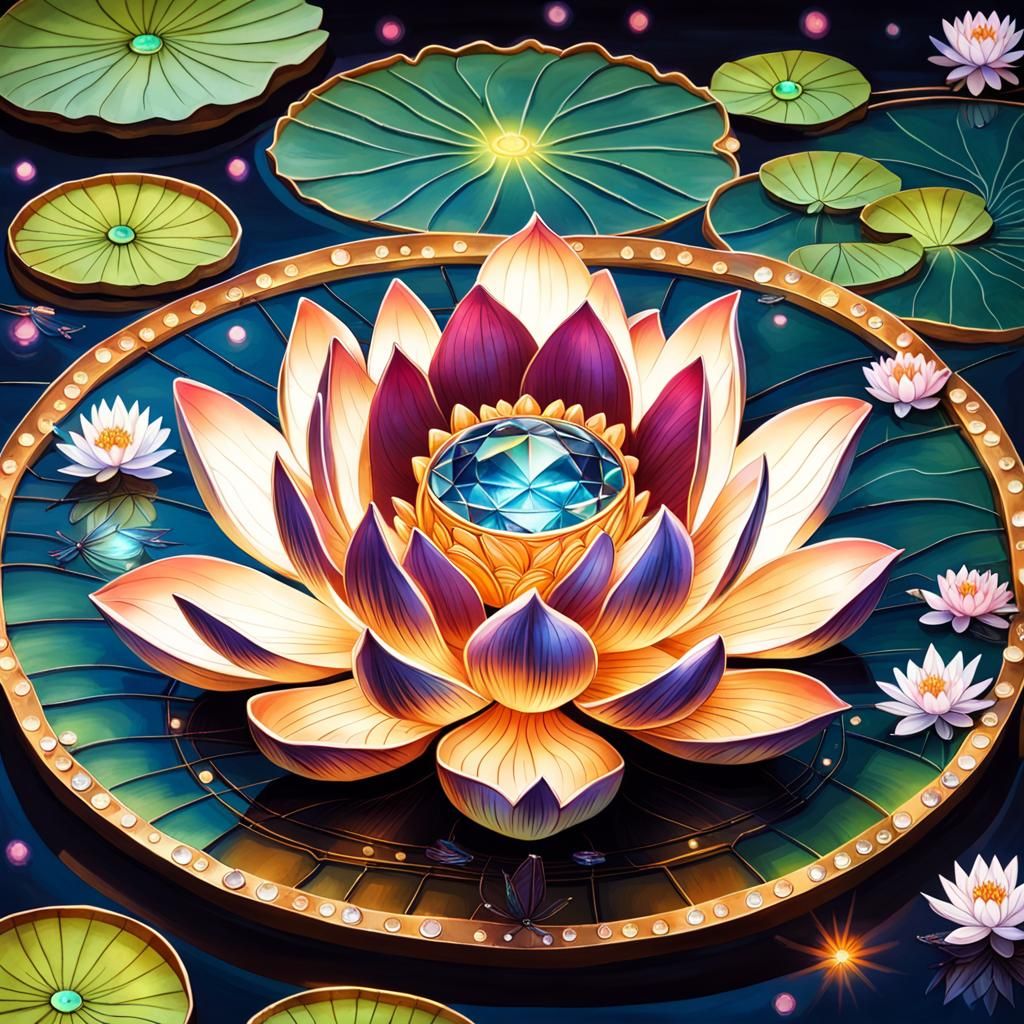 Luminous lotus - AI Generated Artwork - NightCafe Creator