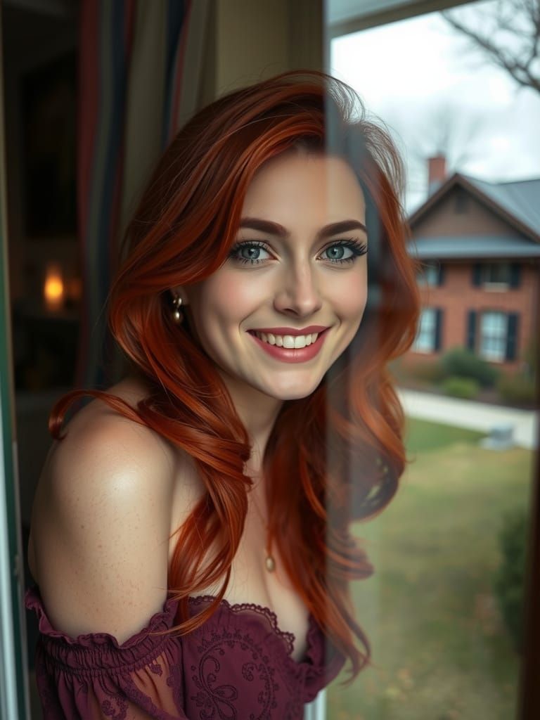 Fiery red - Flirtatious Redhead Captured in Warm Light