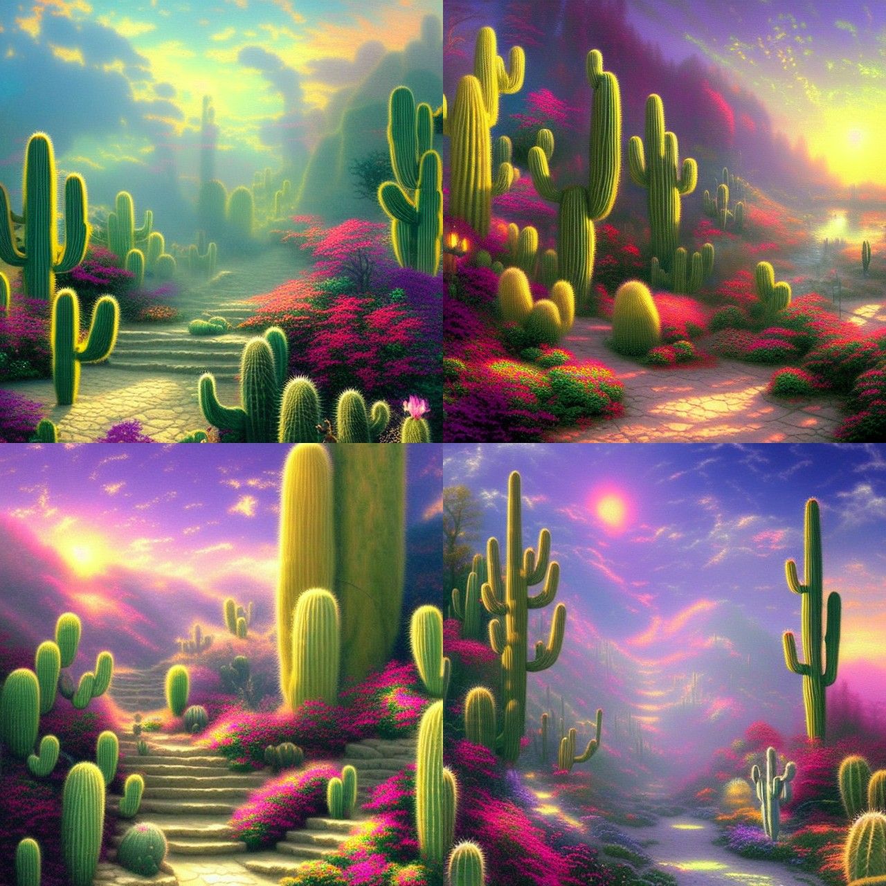 cactus ethereal fantasy hyperdetailed mist Thomas Kinkade - AI ...