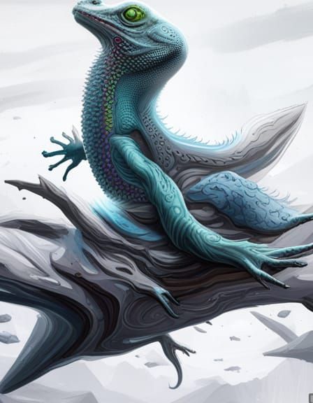 Lizard on back of alien a masterpiece, 8k resolution, dark fantasy ...