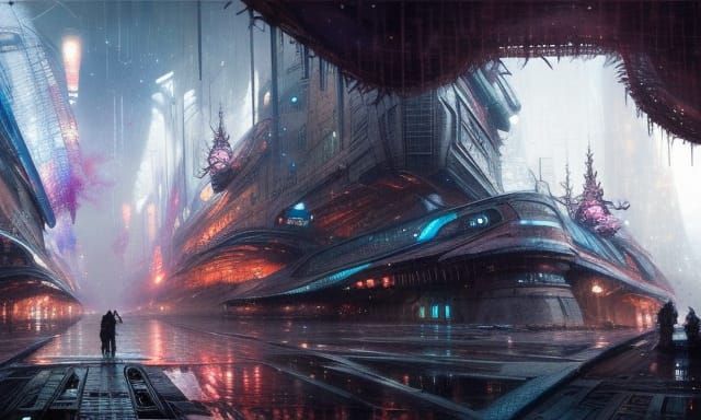 Sci-fi city - AI Generated Artwork - NightCafe Creator