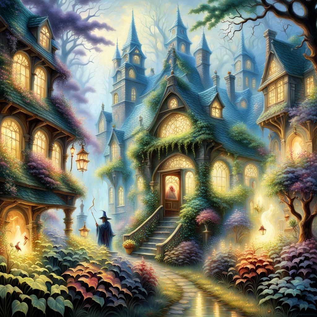 Hyperdetailed old plant witches and demonic wizards ethereal fantasy ...