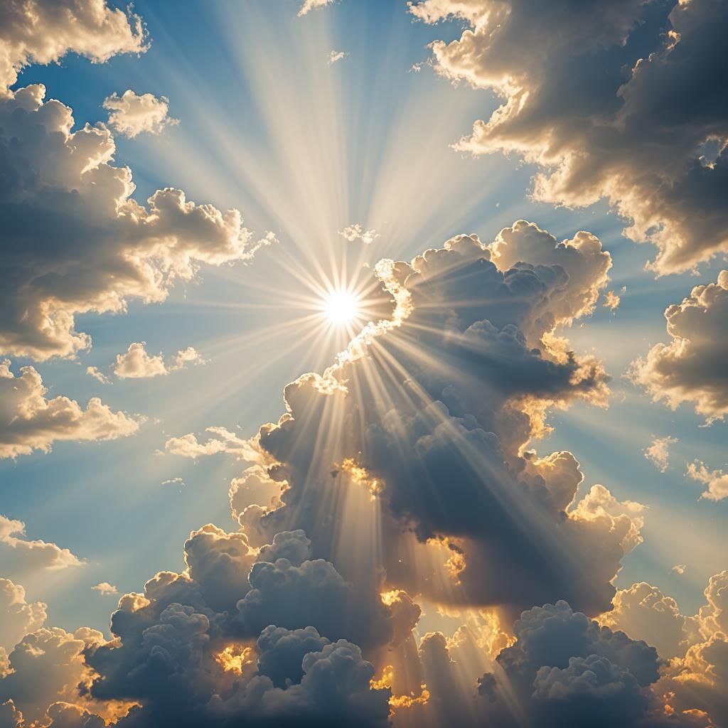 heavenly sunshine beams divine bright soft focus holy in the clouds ...
