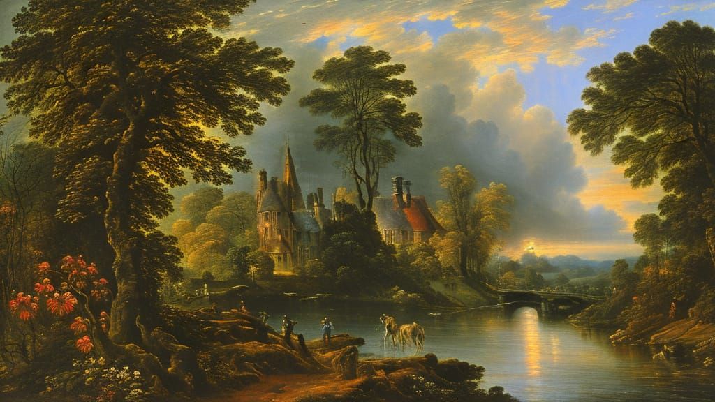 Charles Lock Eastlake, John Constable style landscape, English country ...