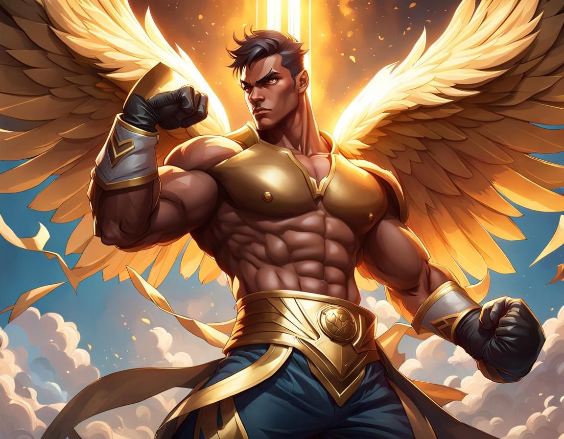Mighty Fighter Angel # 2 - AI Generated Artwork - NightCafe Creator