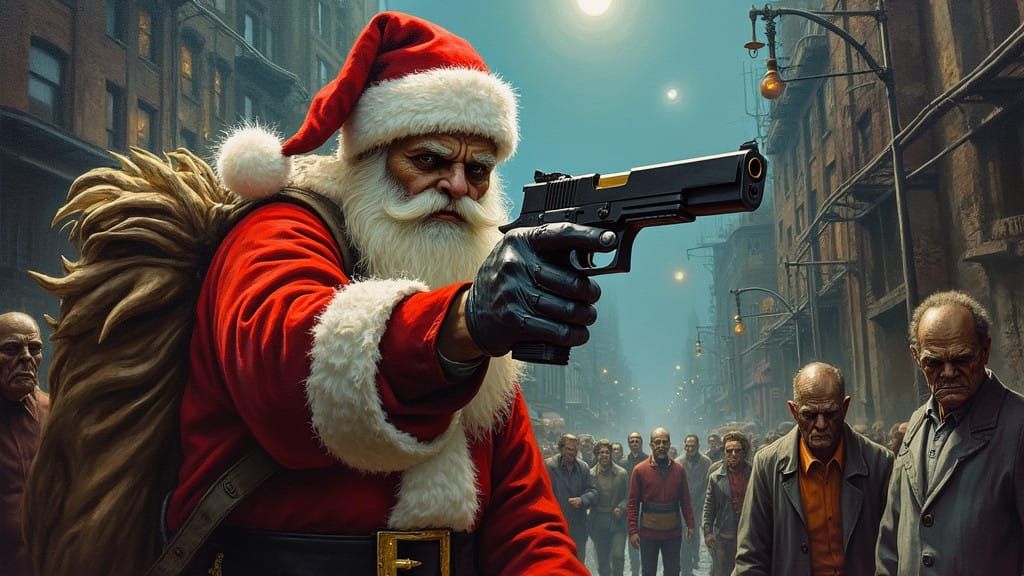 EVIL SANTA CLAUS MUGGER A MENACE ON THE STREETS OF GOTHAM