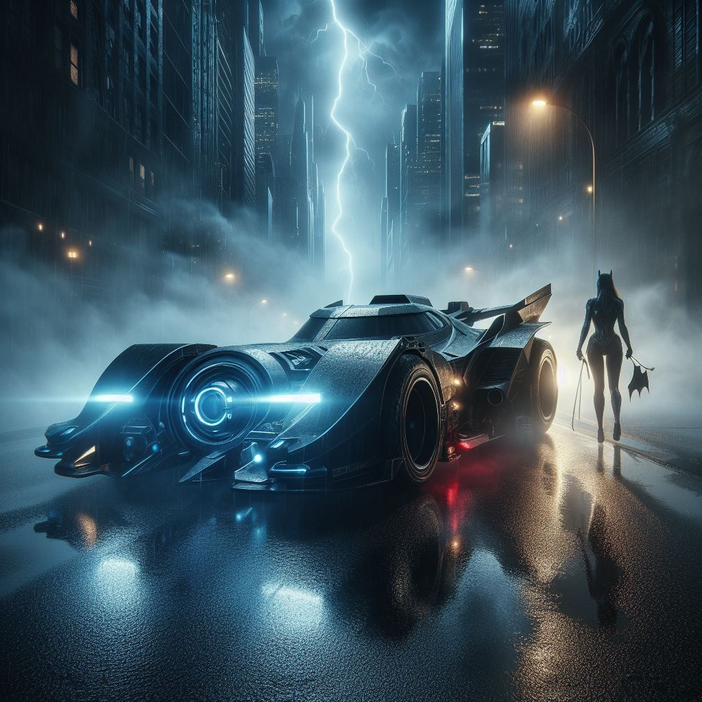 Batmobile and Catwoman - AI Generated Artwork - NightCafe Creator