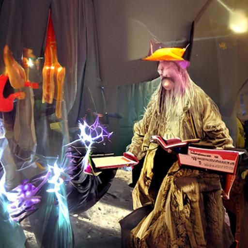 Wizard consulting a spell book - AI Generated Artwork - NightCafe Creator
