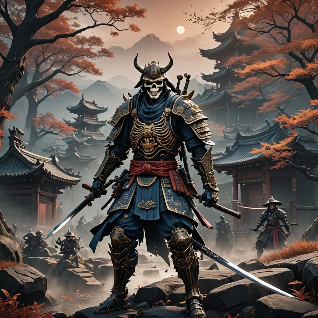 A skeletal samurai - AI Generated Artwork - NightCafe Creator