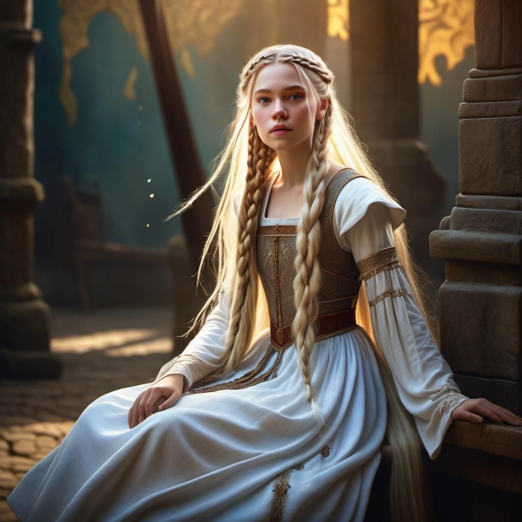 Portrait of a beautiful medieval princess ex.2 - AI Generated Artwork ...