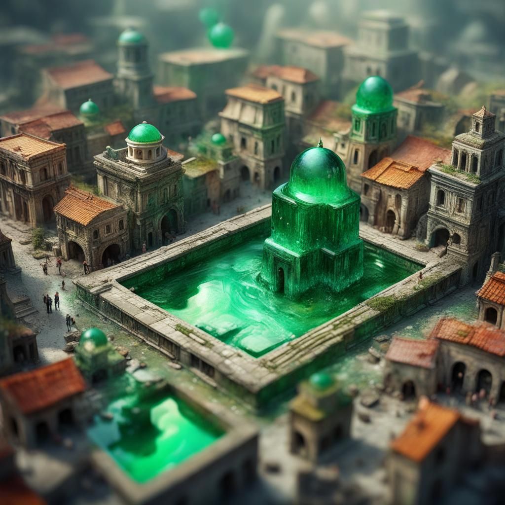 Miniature Emerald City - AI Generated Artwork - NightCafe Creator