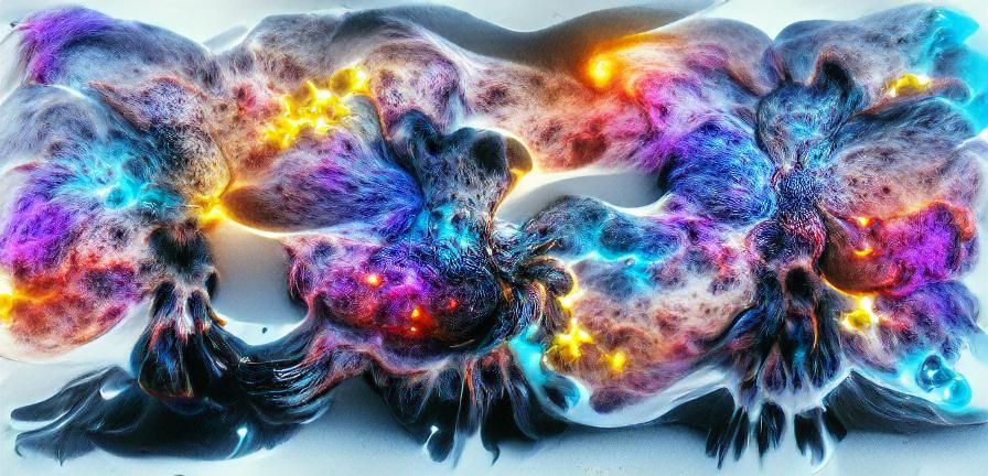 Galactic Collision Ink Blot V - AI Generated Artwork - NightCafe Creator