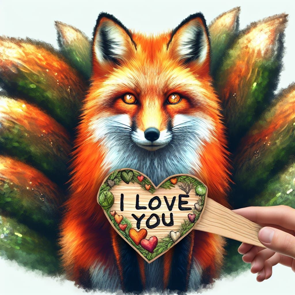 Kitsune Love - AI Generated Artwork - NightCafe Creator