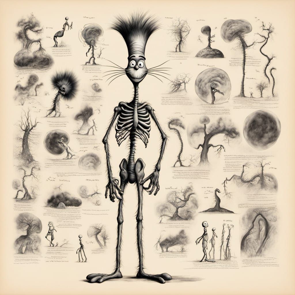 x ray (by Dr. Seuss) - Whimsical X Ray in Seussian Style