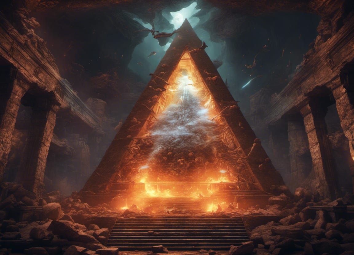 Afterlife, pyramid, scattered, atomic bomb, a masterpiece, 8k ...