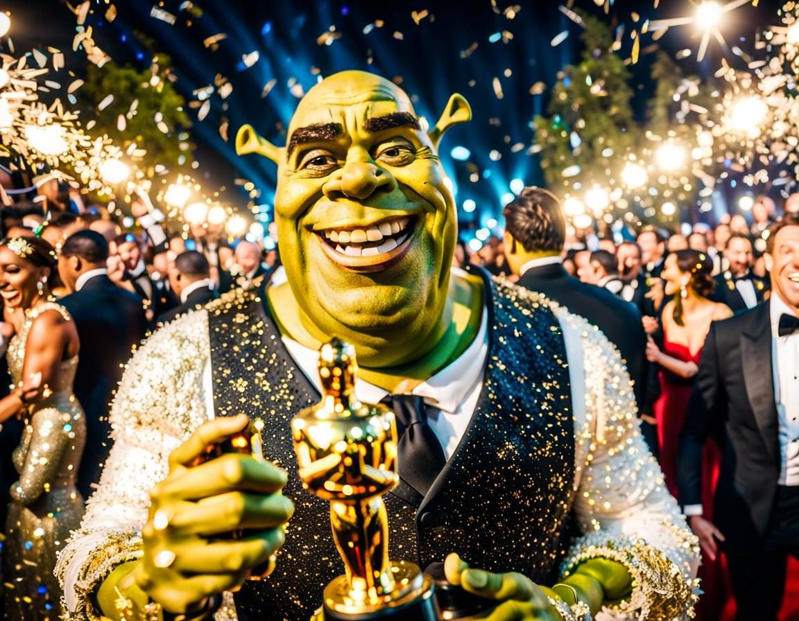 Shrek Oscar award winner - AI Generated Artwork - NightCafe Creator