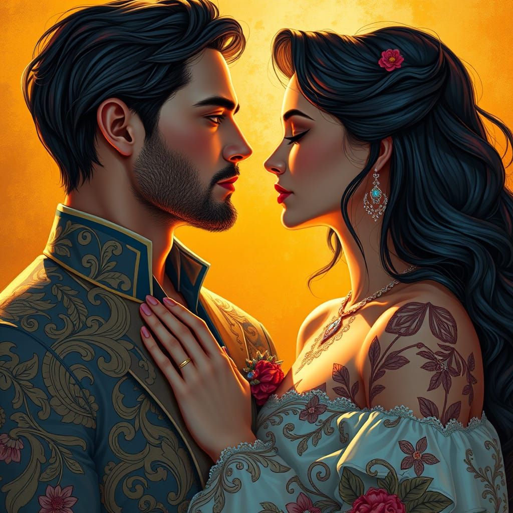 "Sweetheart, look into my eyes." - Lost in a Romantic Gaze,