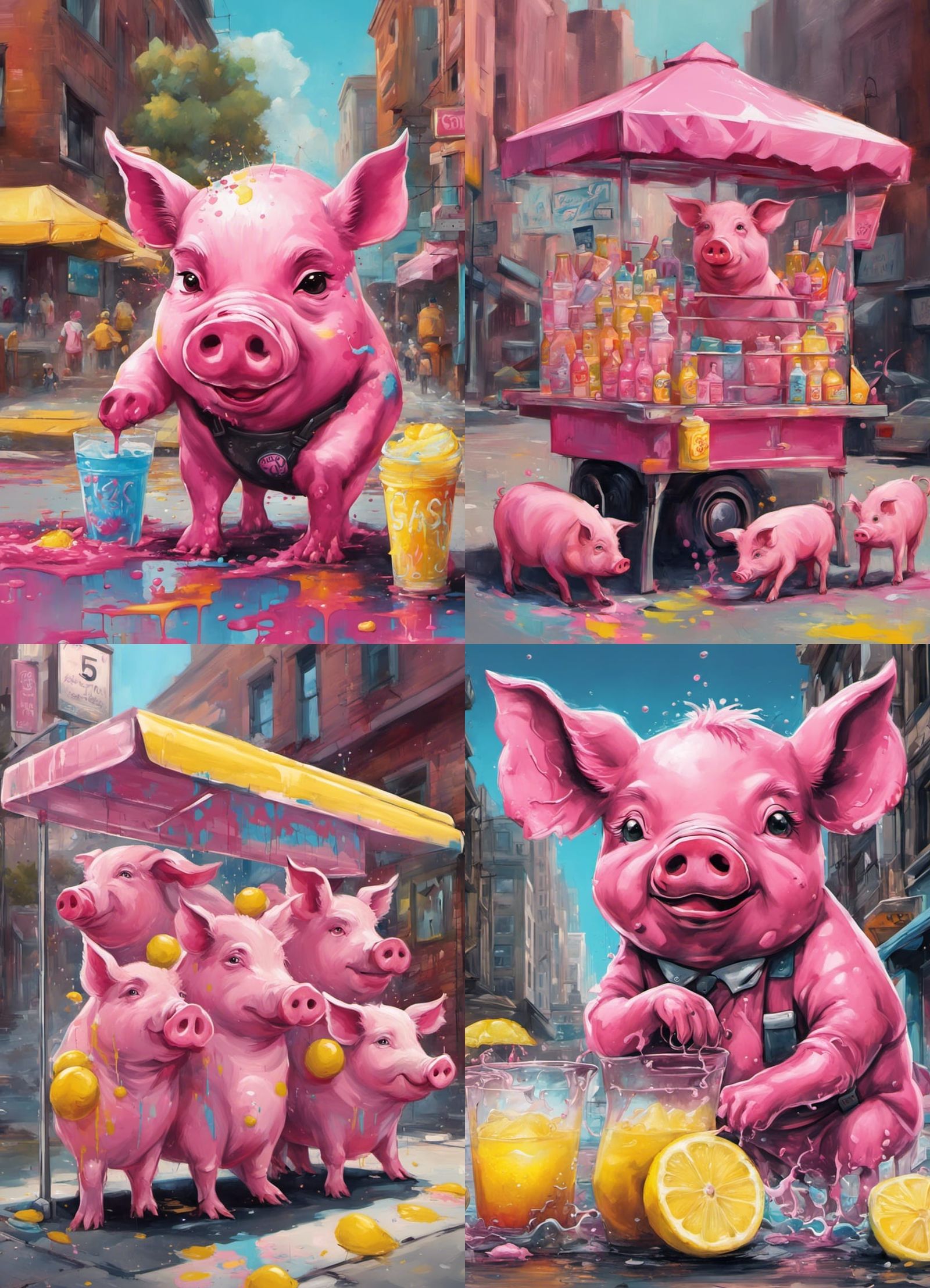 Piggy Pink Lemonade - AI Generated Artwork - NightCafe Creator