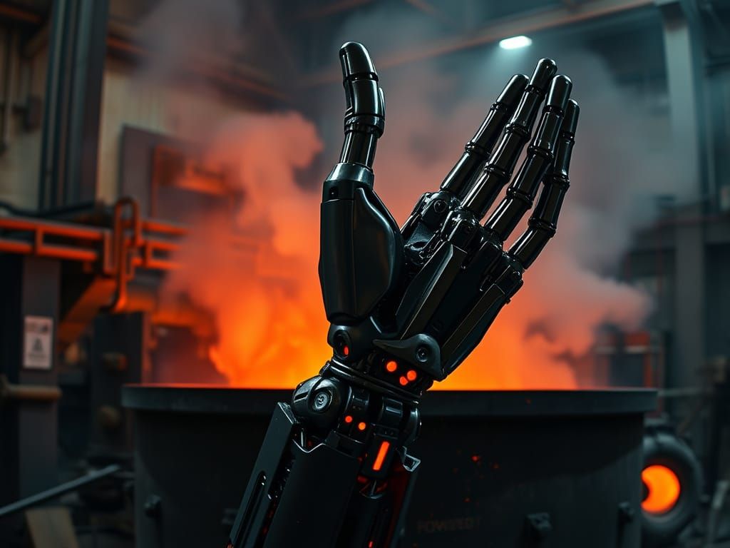 a T800 robot, terminator hand, - a T800 robot, terminator ha...
