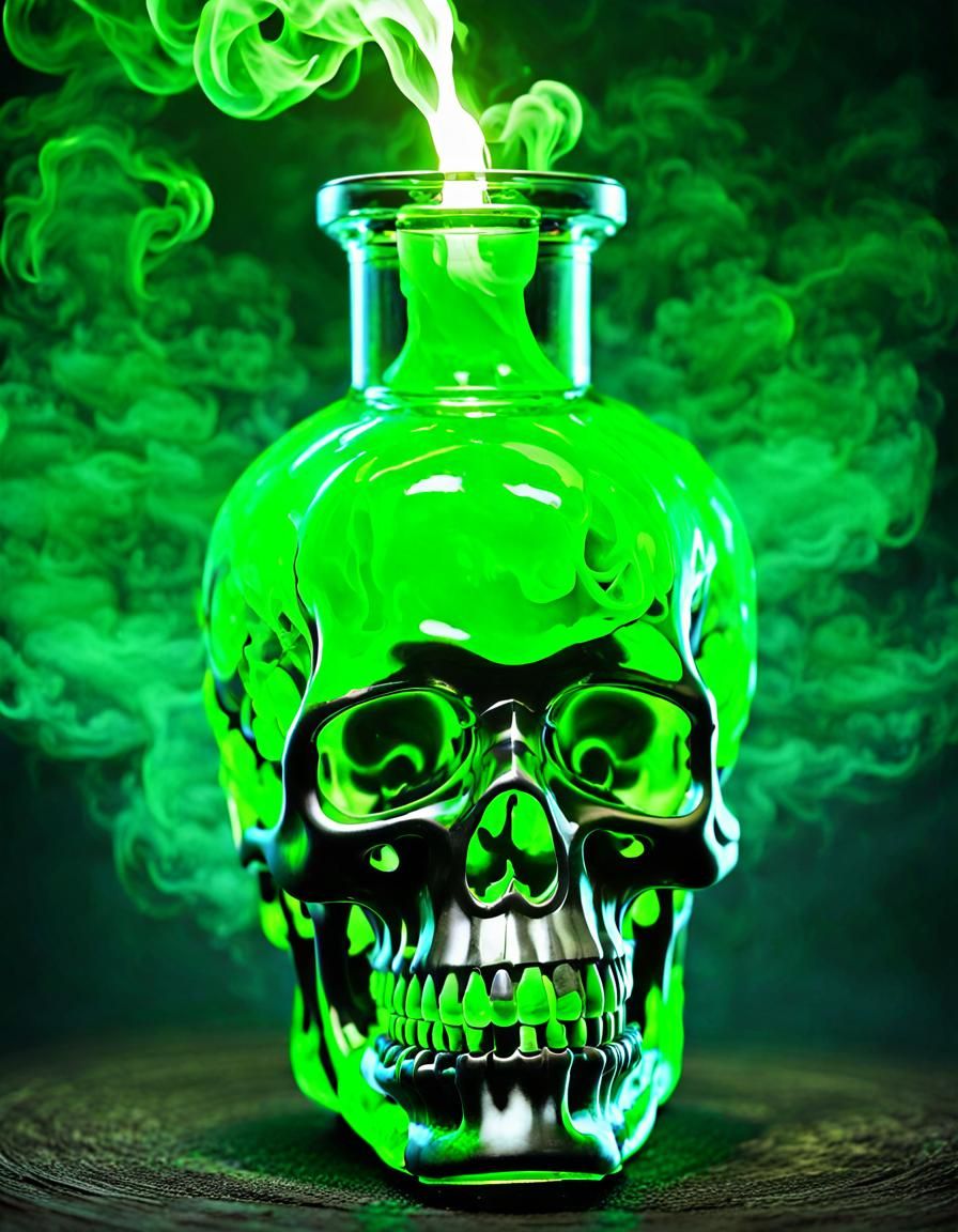 Green Skull Poison - AI Generated Artwork - NightCafe Creator