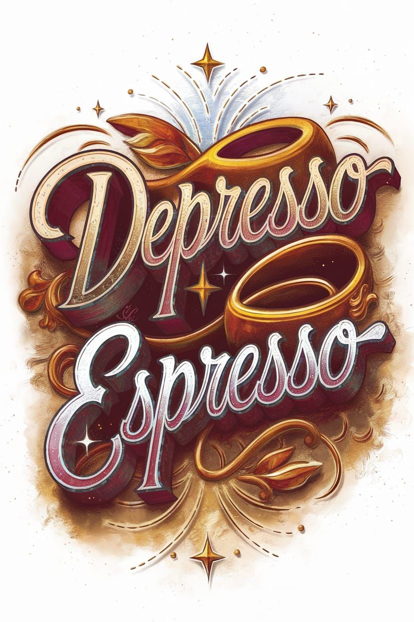 Depresso Expresso - Vibrant Fantasy Splash Screen with Gold...