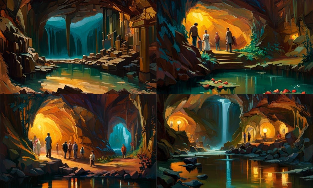 Ancient Underground Civilization - AI Generated Artwork - NightCafe Creator
