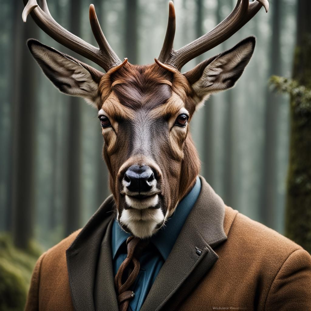 Bipedal Deer Man Hybrid Cryptid - AI Generated Artwork - NightCafe Creator