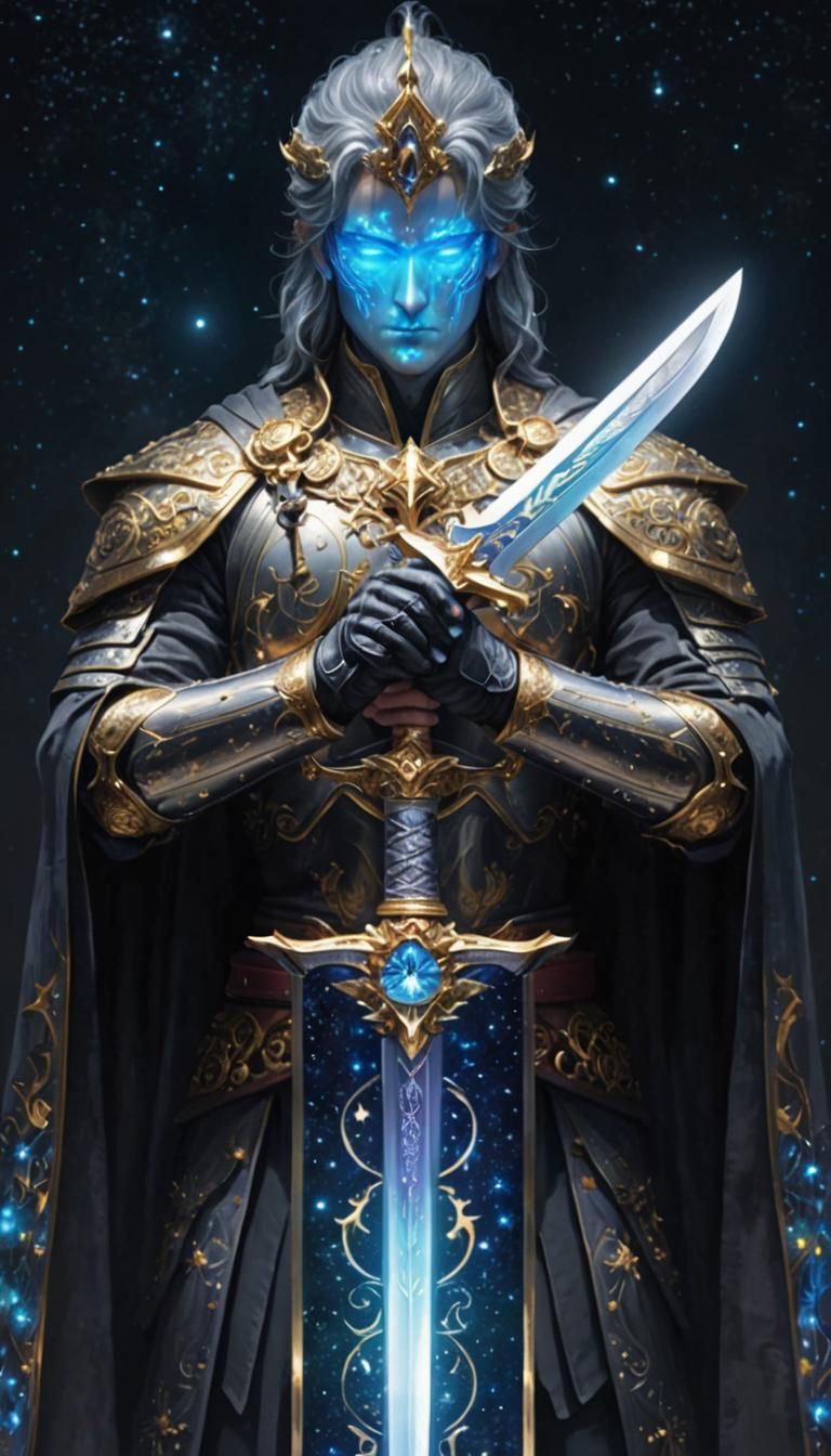 Starlight Warrior With The Cosmic Blade - AI Generated Artwork ...