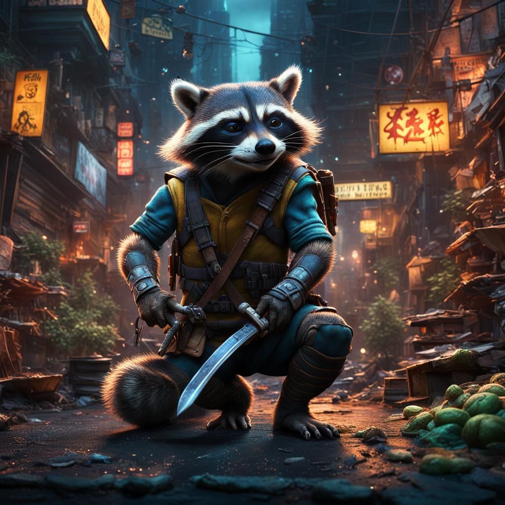 Ninja Raccoon - AI Generated Artwork - NightCafe Creator