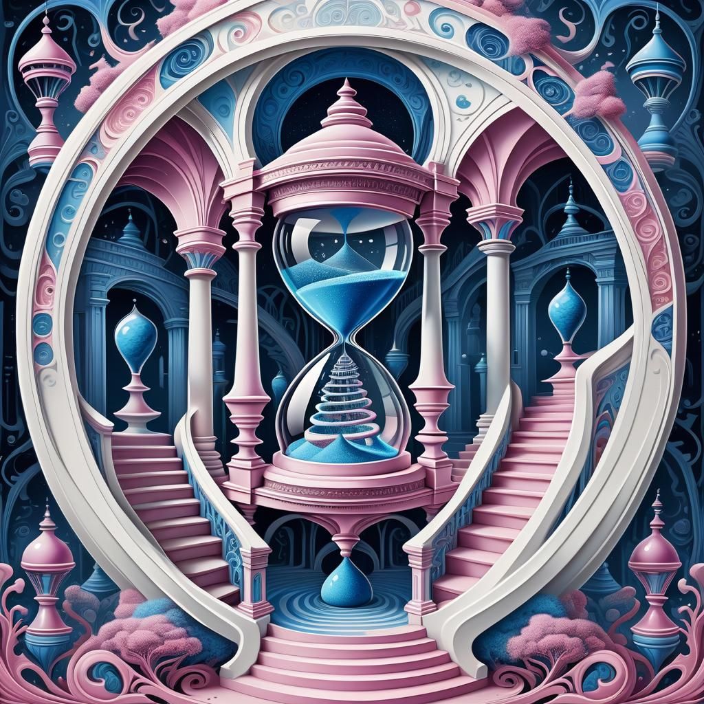 The Surreal Hourglass House Staircase - AI Generated Artwork ...