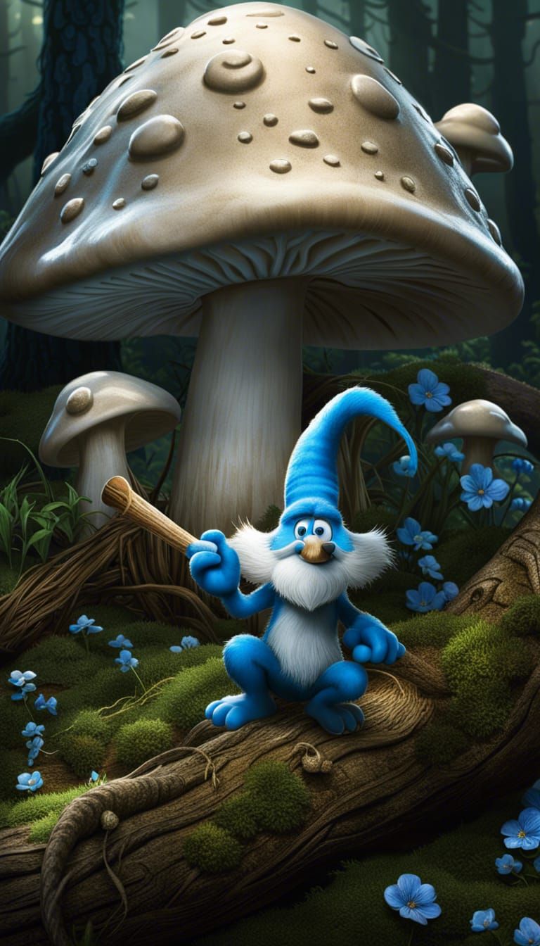 stoner smurf - AI Generated Artwork - NightCafe Creator