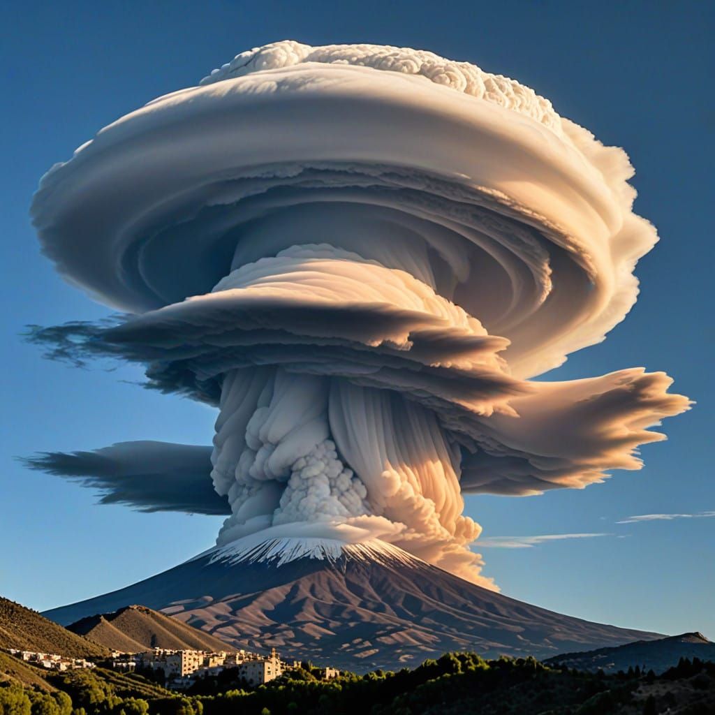 Countess of the Winds lenticular cloud near Mount Etna, Sicily, Italy