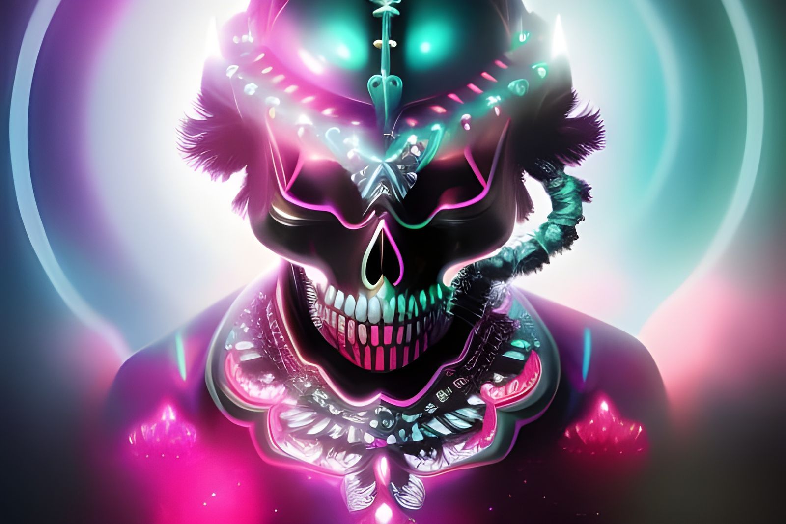 The day of the neon dead - AI Generated Artwork - NightCafe Creator