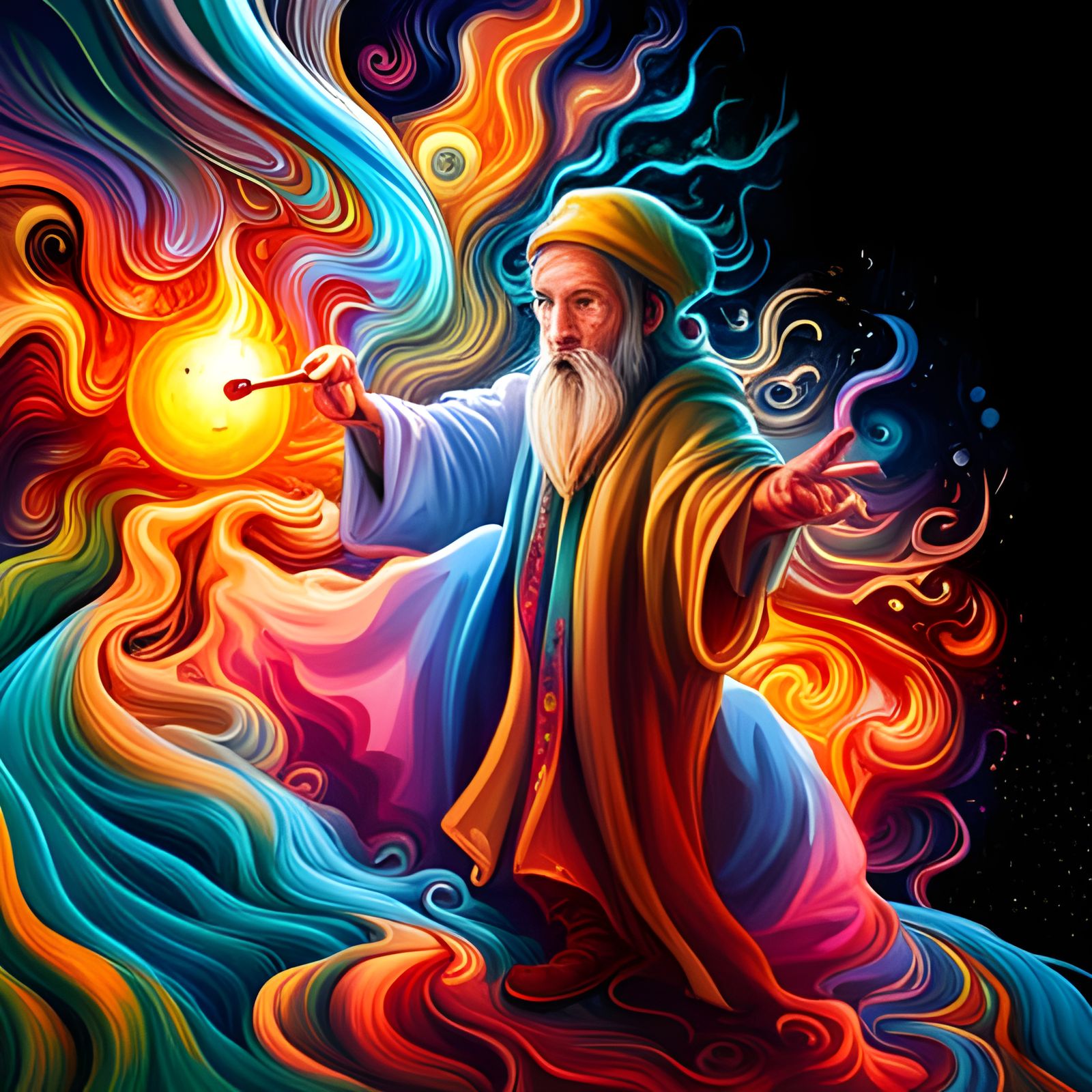 The cosmic space wizard peacing out - AI Generated Artwork - NightCafe ...