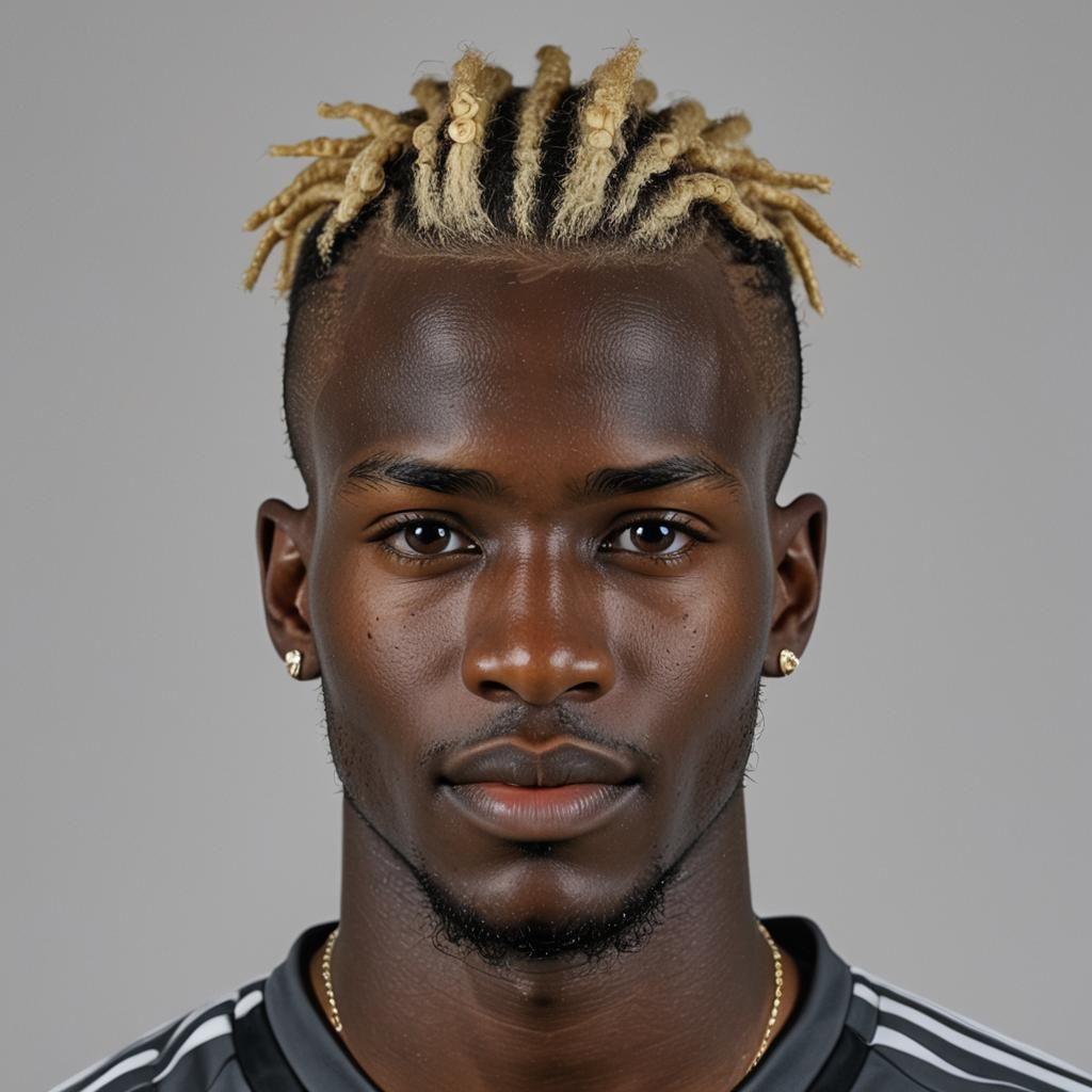 25 year old senegalese soccer player man, with dark black skin tone ...