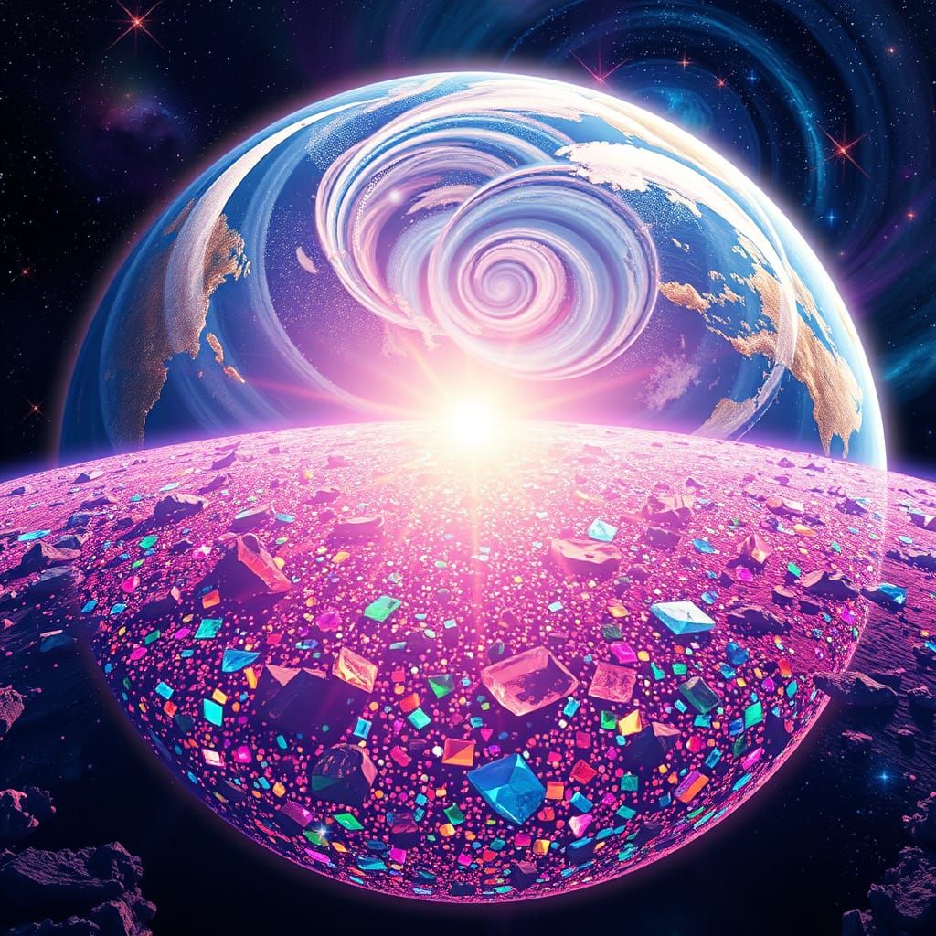 how the earth sparkles with mica - Glowing Crystal Earth Shi...