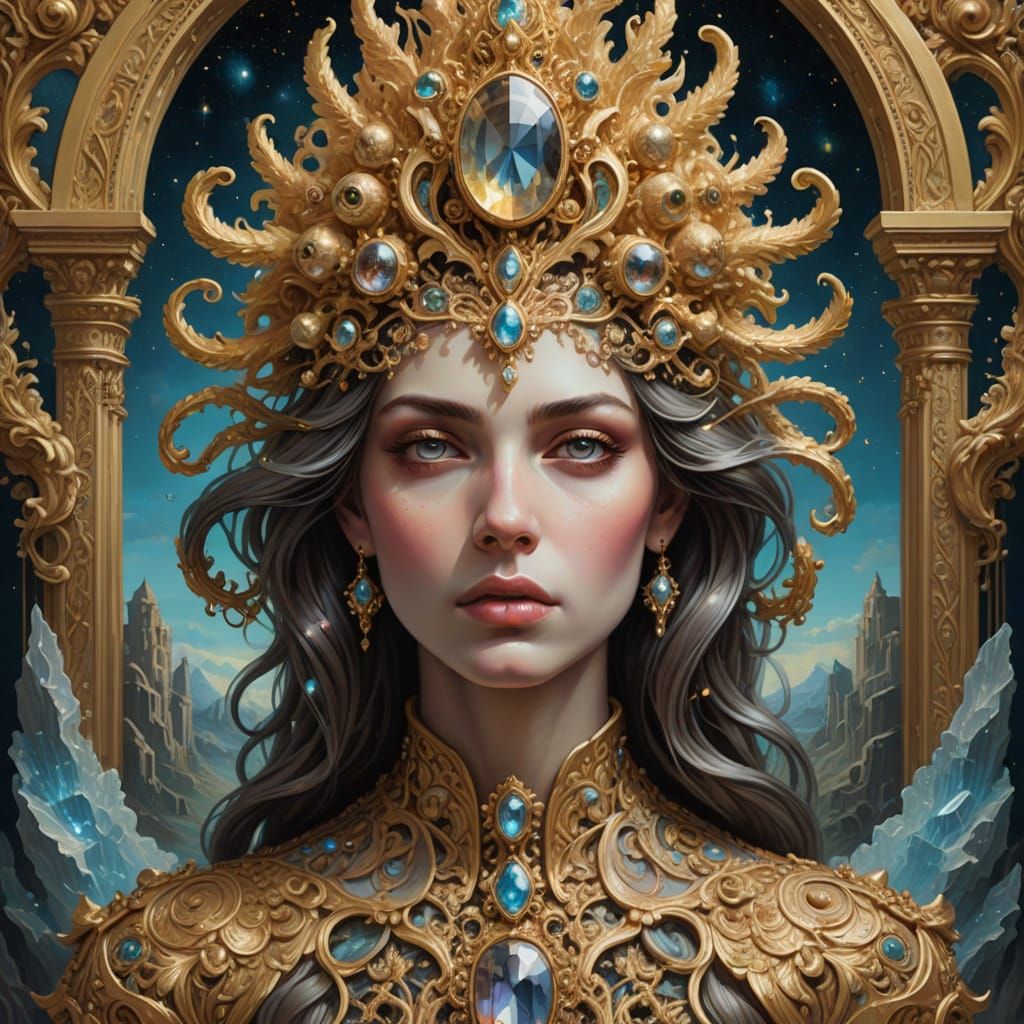 Ethereal God in Opulent Baroque Landscape - AI Art