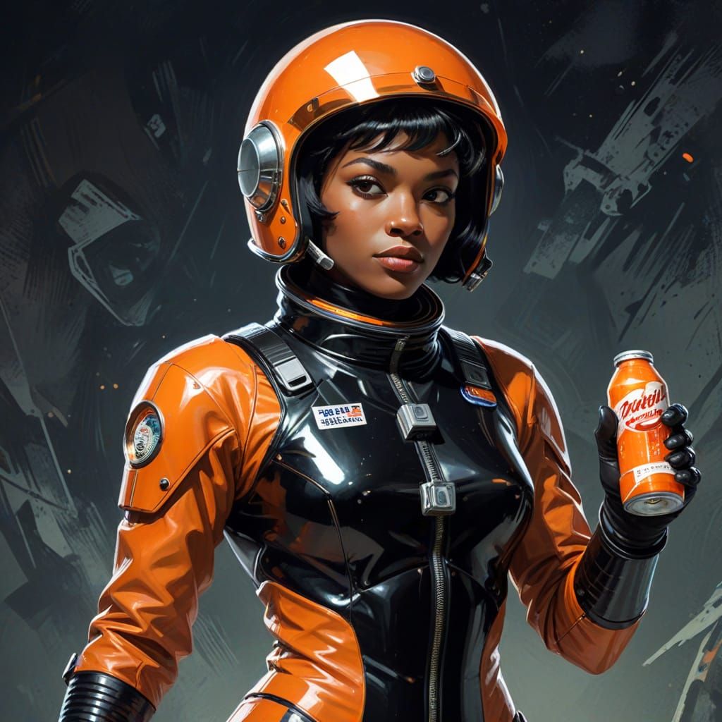 Retro-Futuristic Space Siren in Vintage Sci-Fi Sty... - AI Art