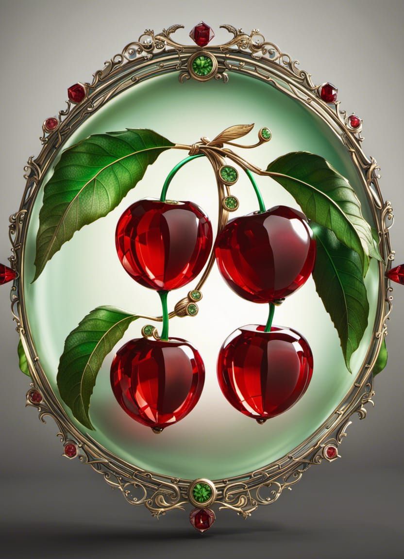 Glass Cherries - AI Generated Artwork - NightCafe Creator