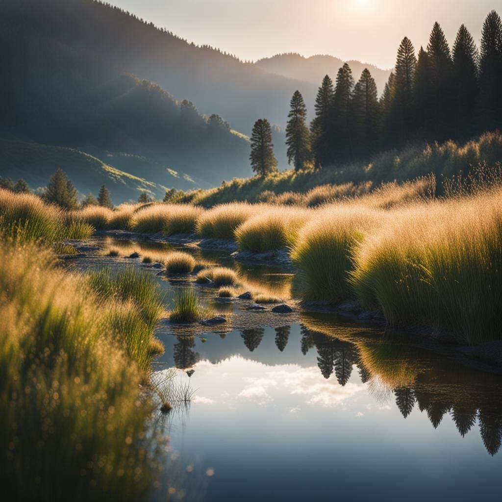 Serene landscape without people - AI Generated Artwork - NightCafe Creator