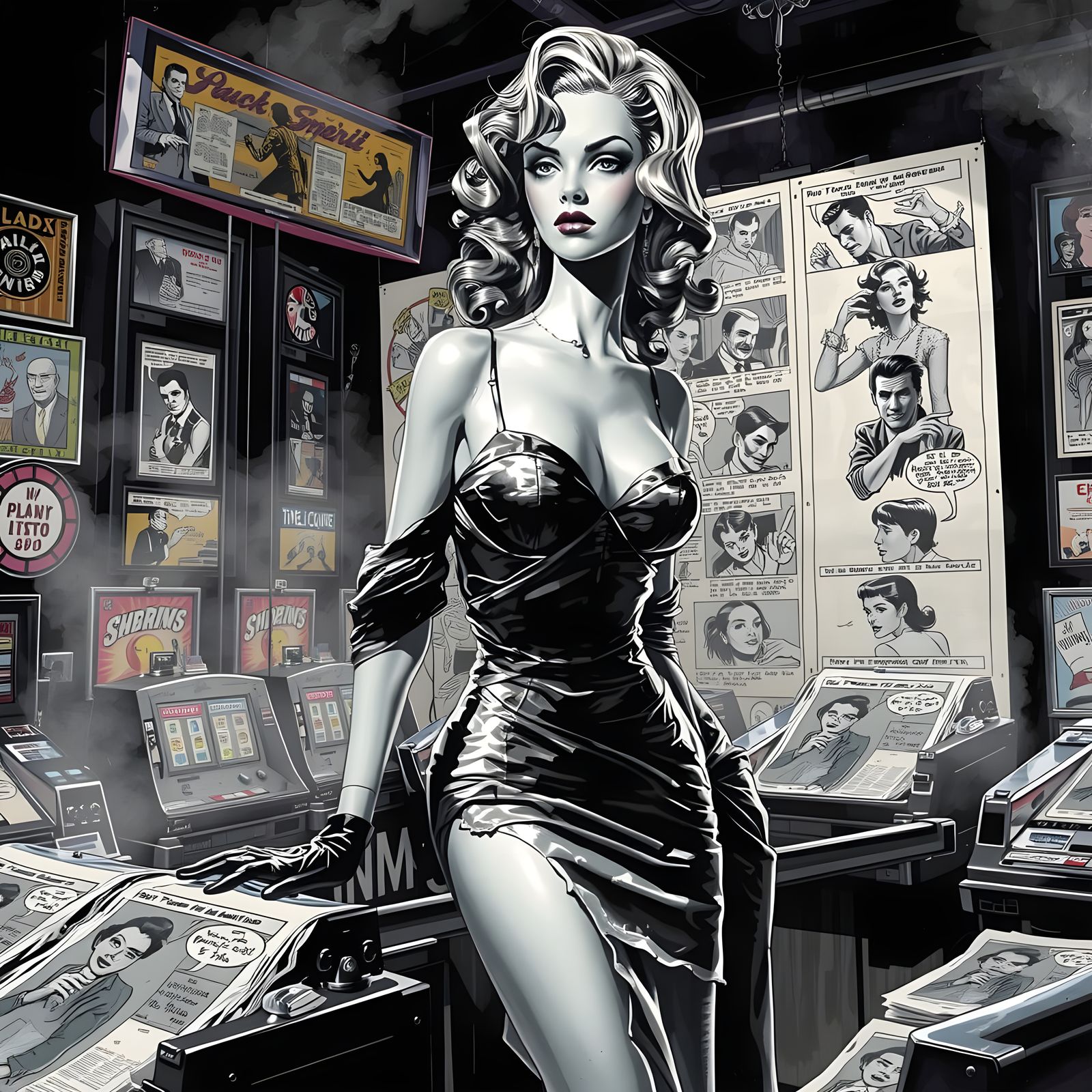 Adel Rootstein mannequin swathed in torn and crumpled pages of Enrico Marini's Burlesque Noir ...